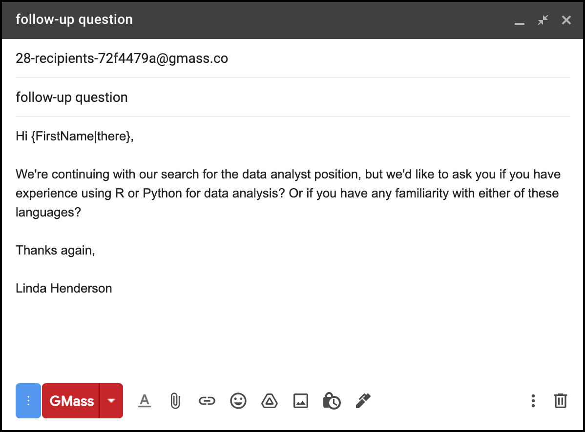 Send an email campaign as a reply to the most recent conversation